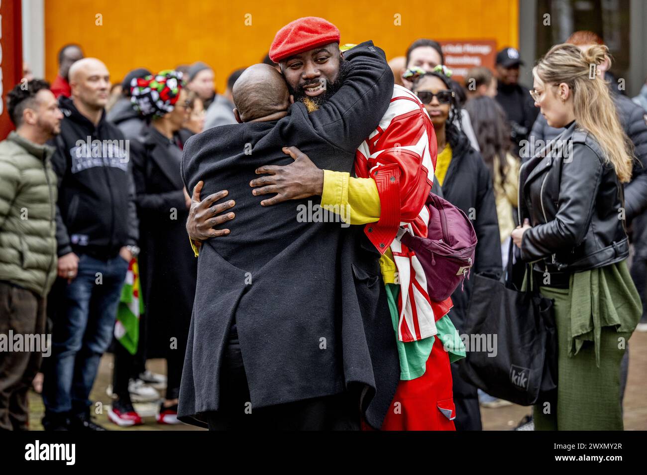 ROTTERDAM - The body of rapper Def Rhymz is driven around during a ...
