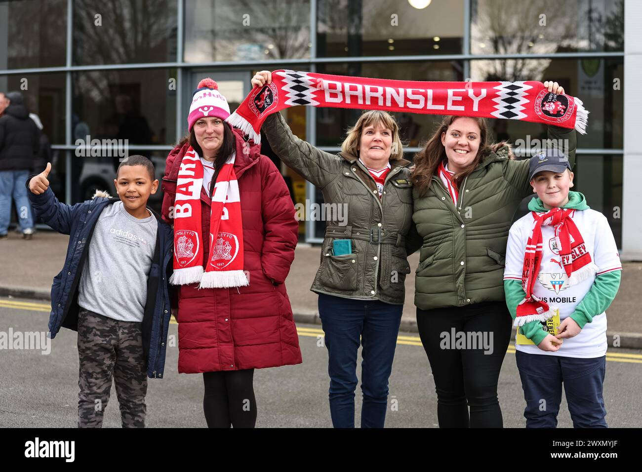Barnsley Fans arrive during the Sky Bet League 1 match Burton Albion vs ...