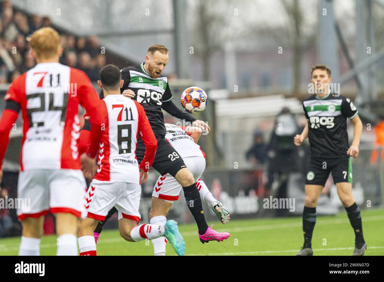 Emmen, Netherlands. 01st Apr, 2024. EMMEN, Stadium Oude Meerdijk, 01-04-2024, season 2023/2024 ...