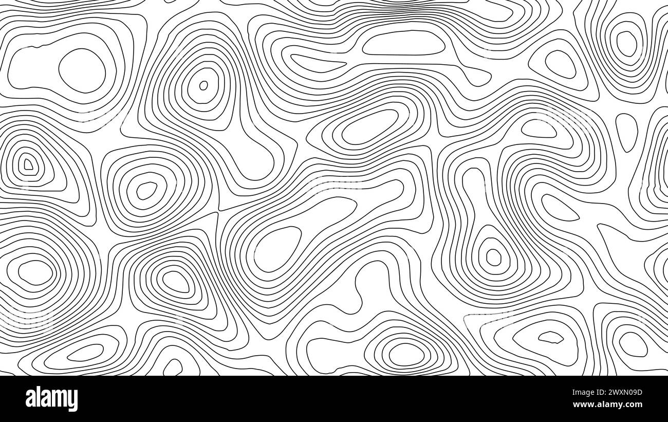 Seamless topographic map texture. Line topography map contour ...