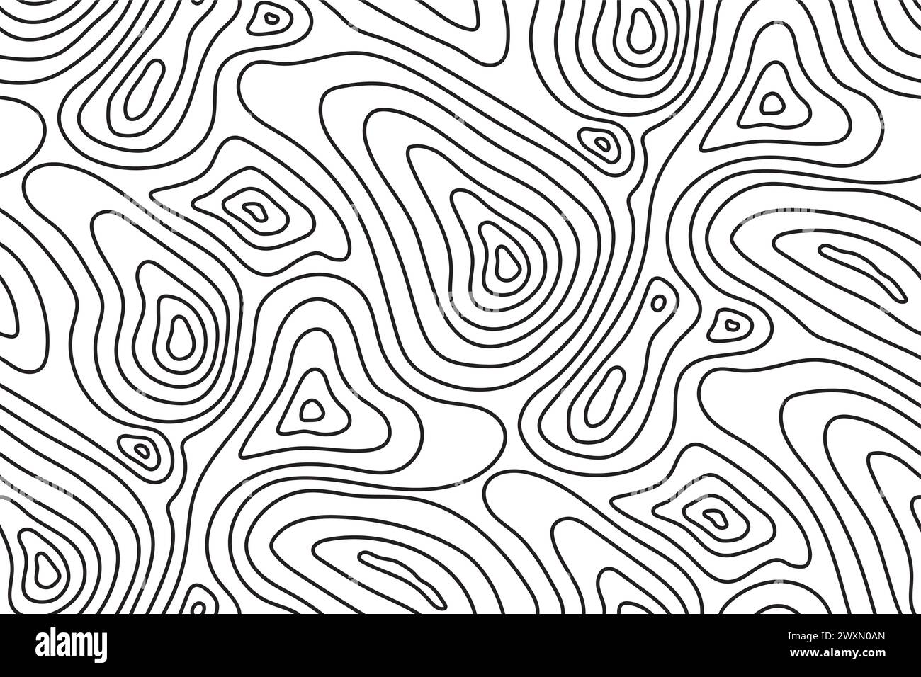 Seamless topographic map texture. Line topography map contour ...