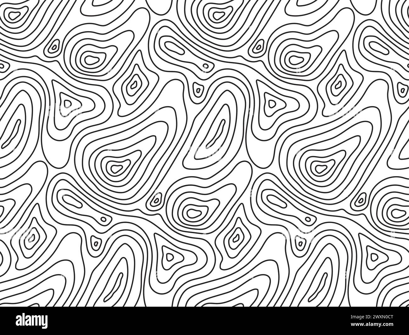 Seamless topographic map texture. Line topography map contour ...
