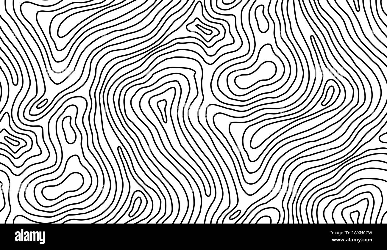 Seamless topographic map texture. Line topography map contour ...