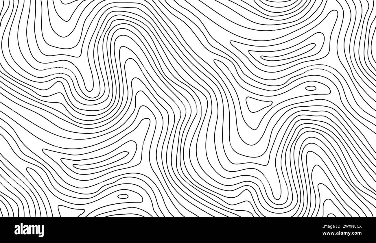 Seamless topographic map texture. Line topography map contour ...