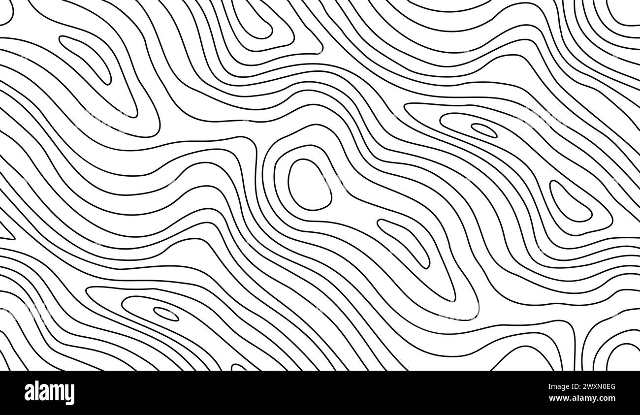 Seamless topographic map texture. Line topography map contour ...