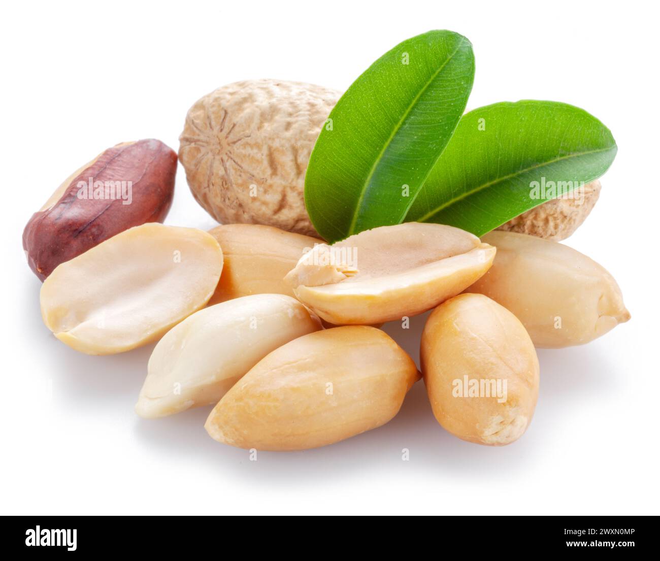 Peanuts or groundnuts isolated on white background. Close-up Stock ...