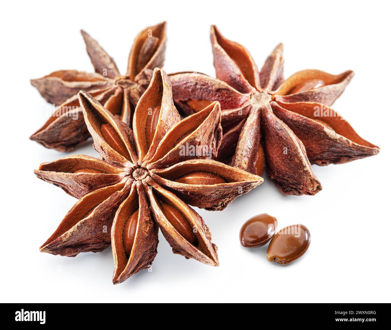 Anise star and aniseeds, spice with strong taste used in cooking ...