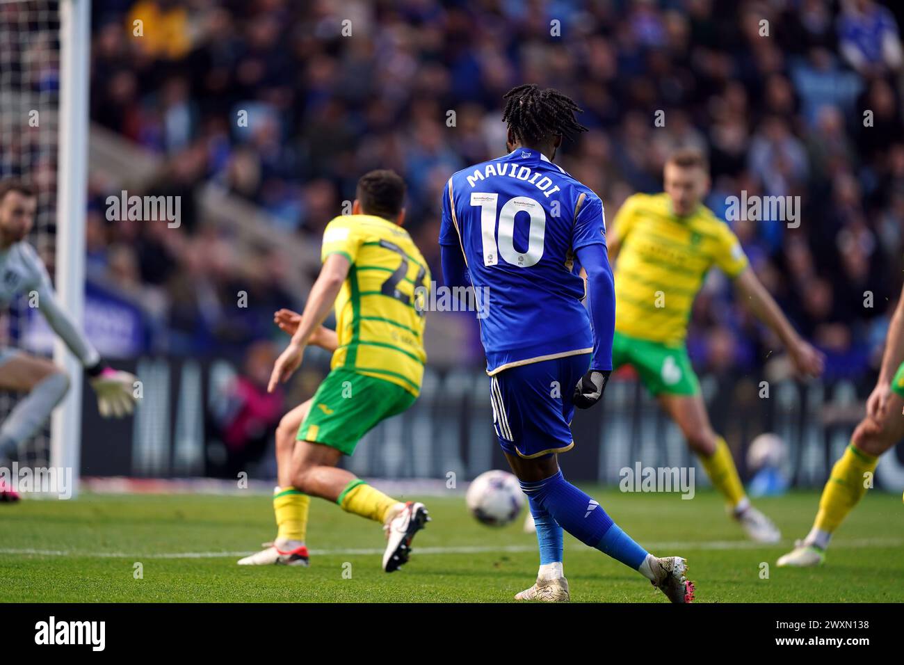 Leicester City's Stephy Mavididi scores their side's second goal of the ...