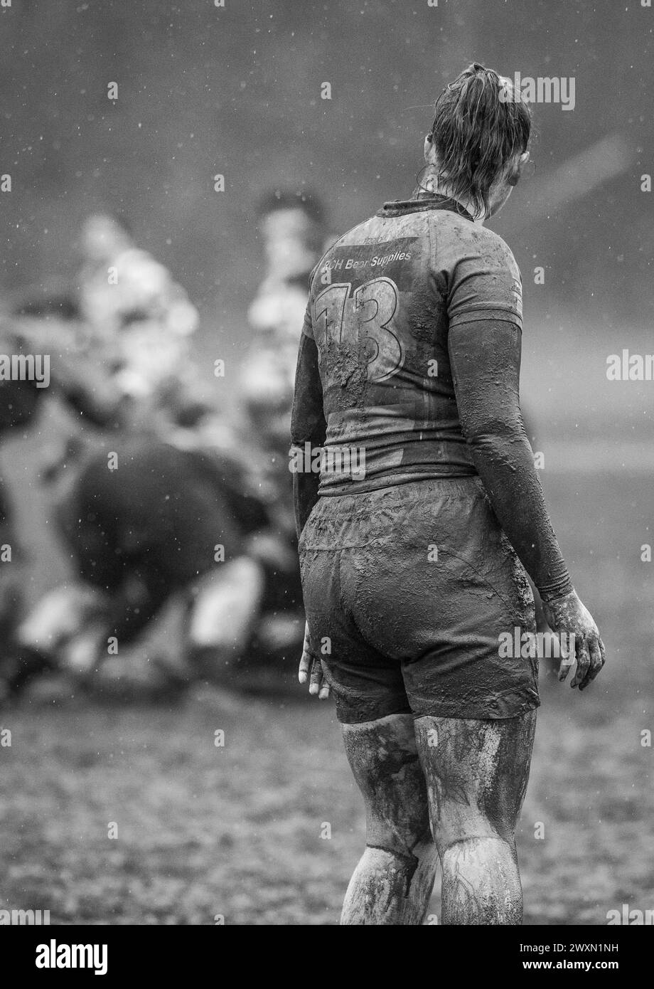 Rugby women mud Black and White Stock Photos & Images - Alamy