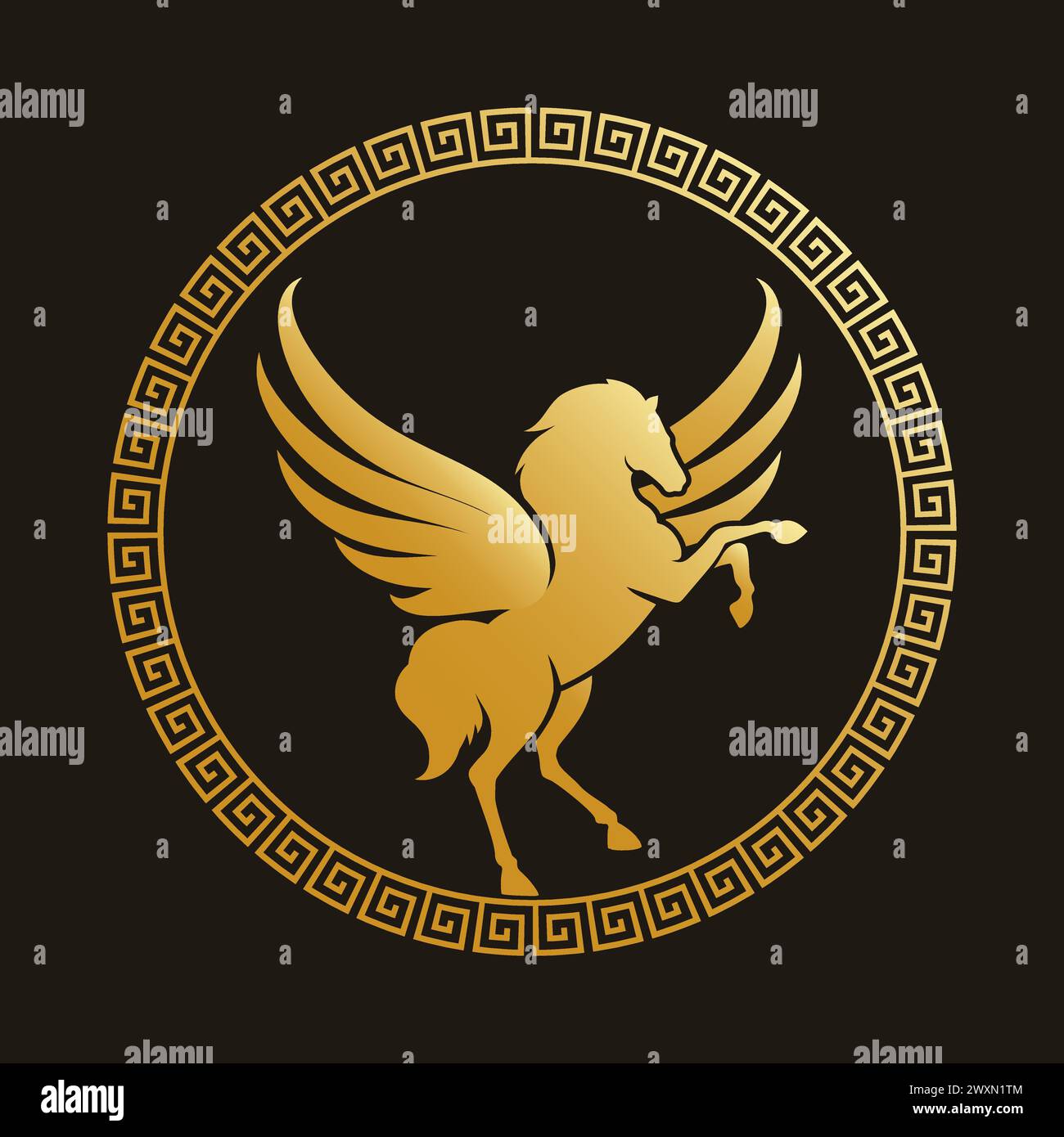Ancient Greek Pegasus emblem Stock Vector Image & Art - Alamy