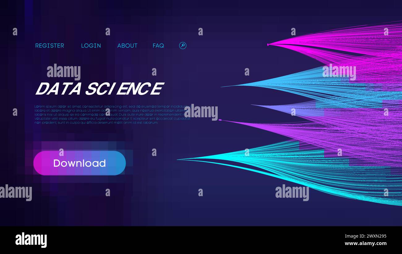 Bright Data Science Visualization on Navy Background Stock Vector Image ...