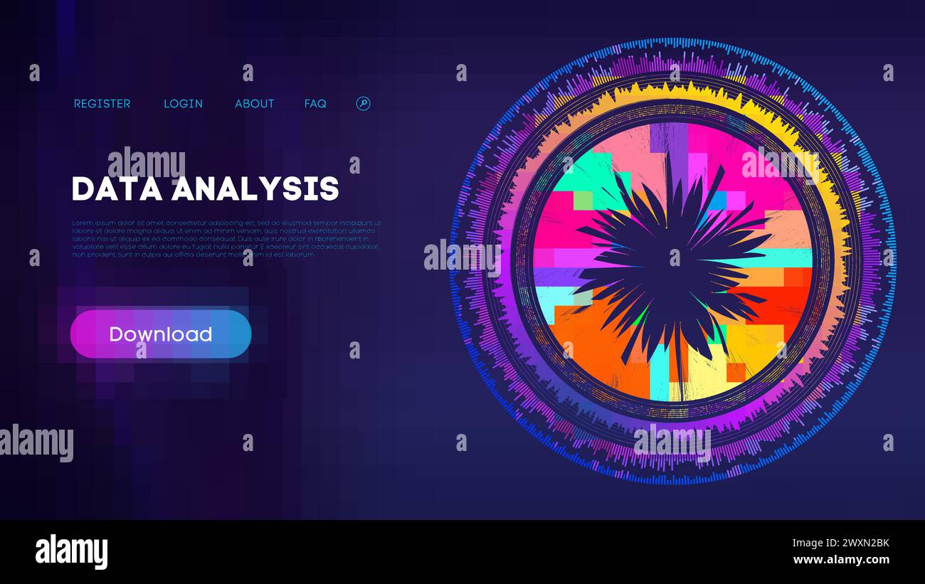 Dynamic Data Analysis Interface With Colorful Graph Stock Vector Image