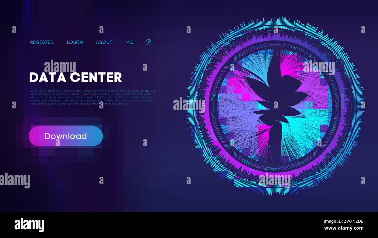 Colorful Data Center Infographic with Dark Theme Stock Vector Image ...