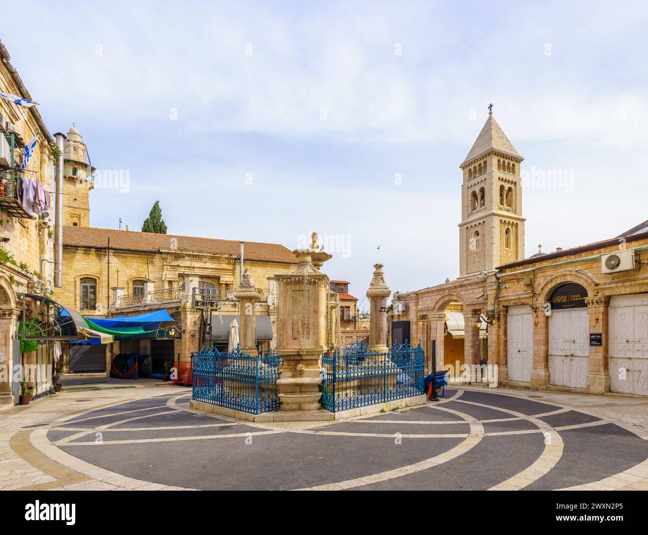 Jerusalem, Israel - March 29, 2024: View of the Muristan complex in the ...