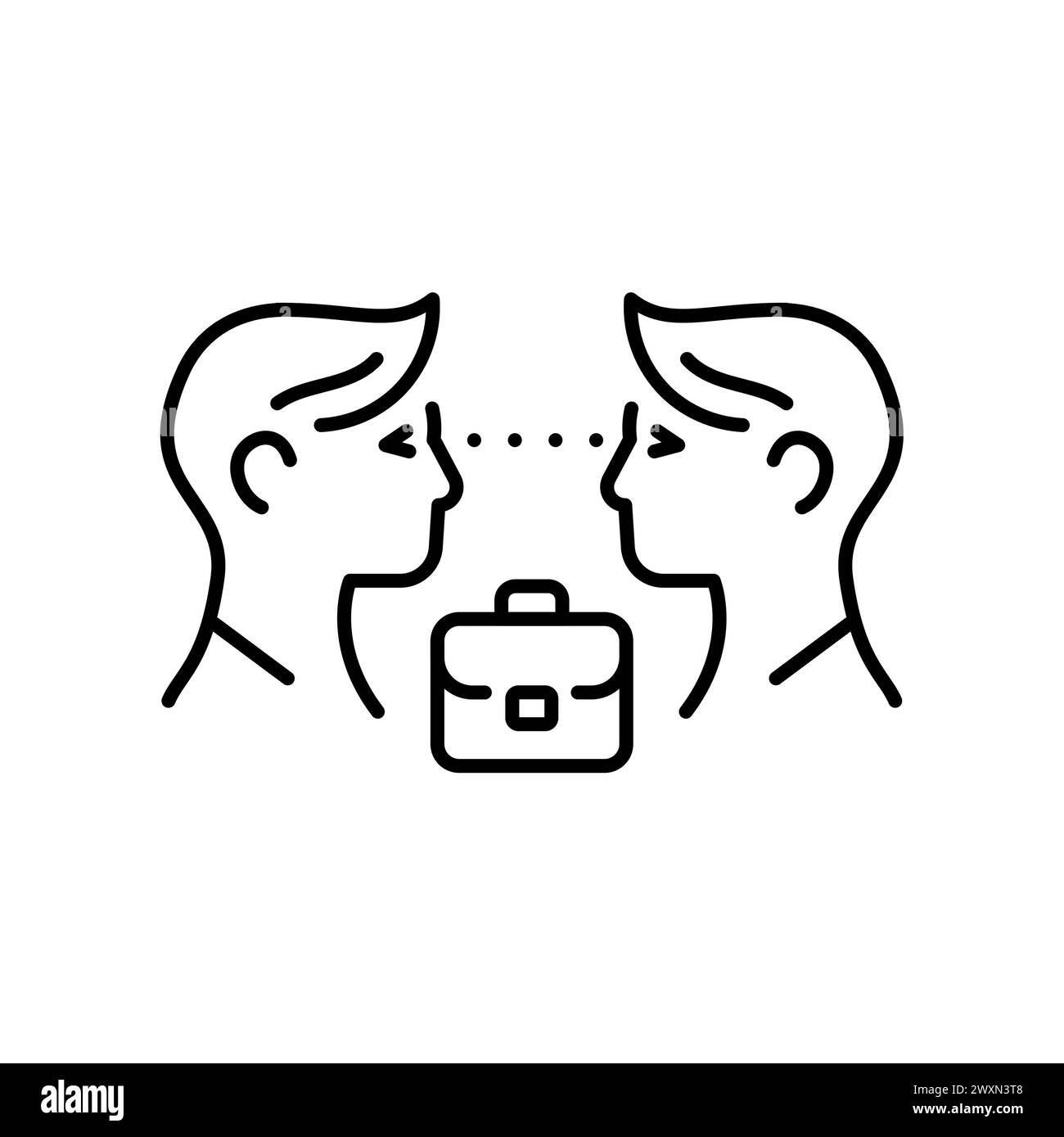 Cartoon business eye contact Black and White Stock Photos & Images - Alamy