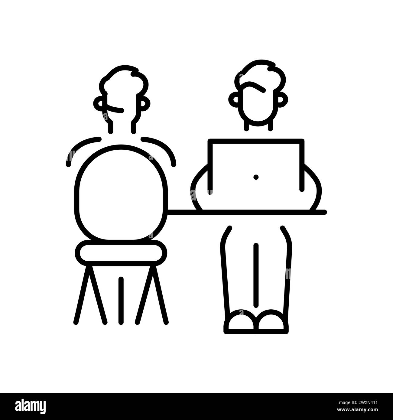 Interview line black icon. Sign for web page, mobile app, button, logo ...
