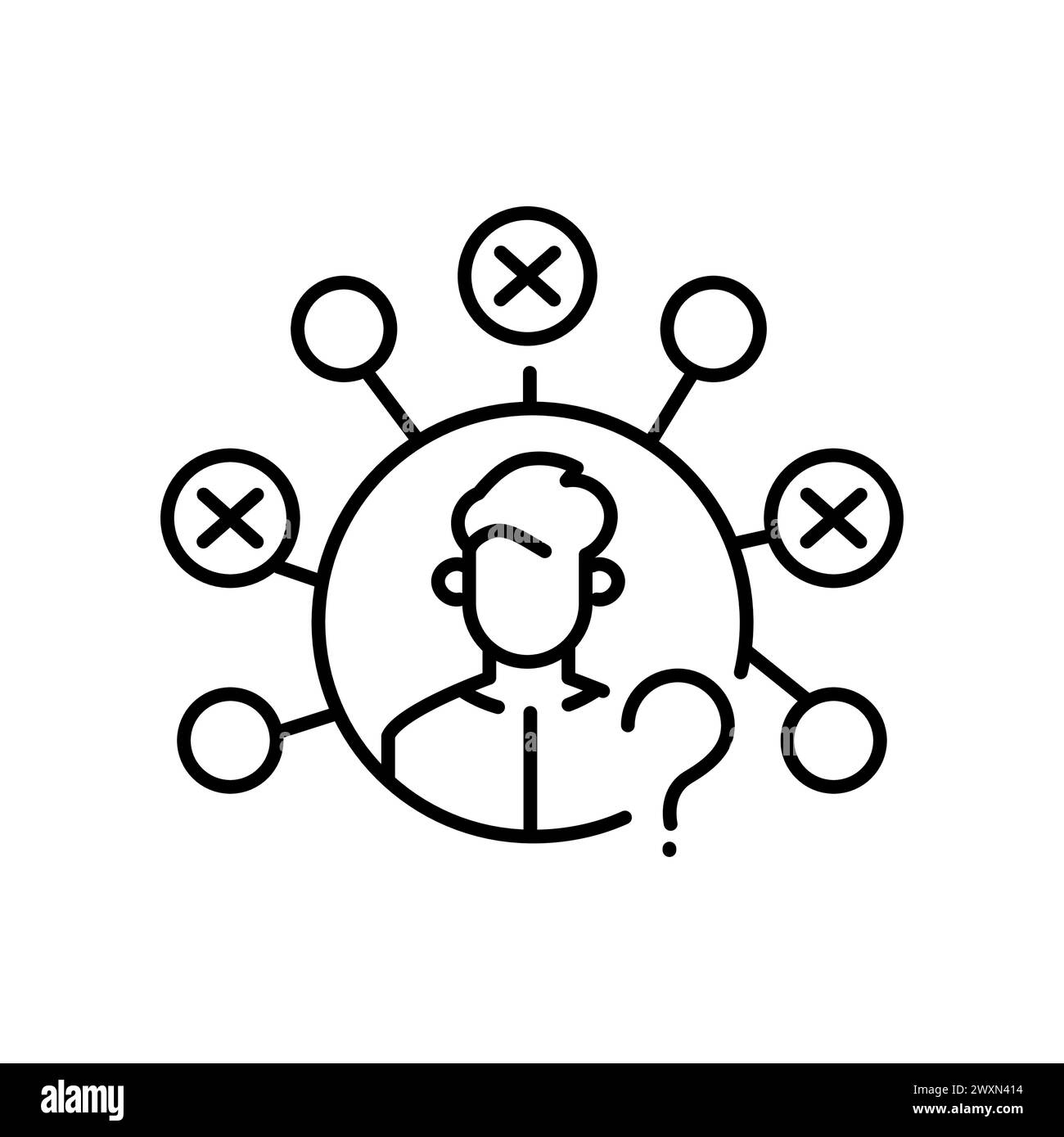 Negative personal traits line black icon. Sign for web page, mobile app ...