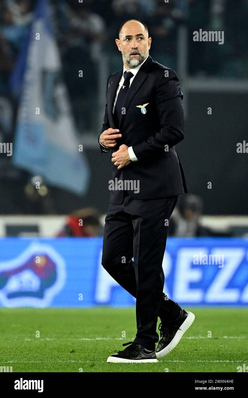 Igor Tudor head coach of SS Lazio looks on during the Serie A football ...