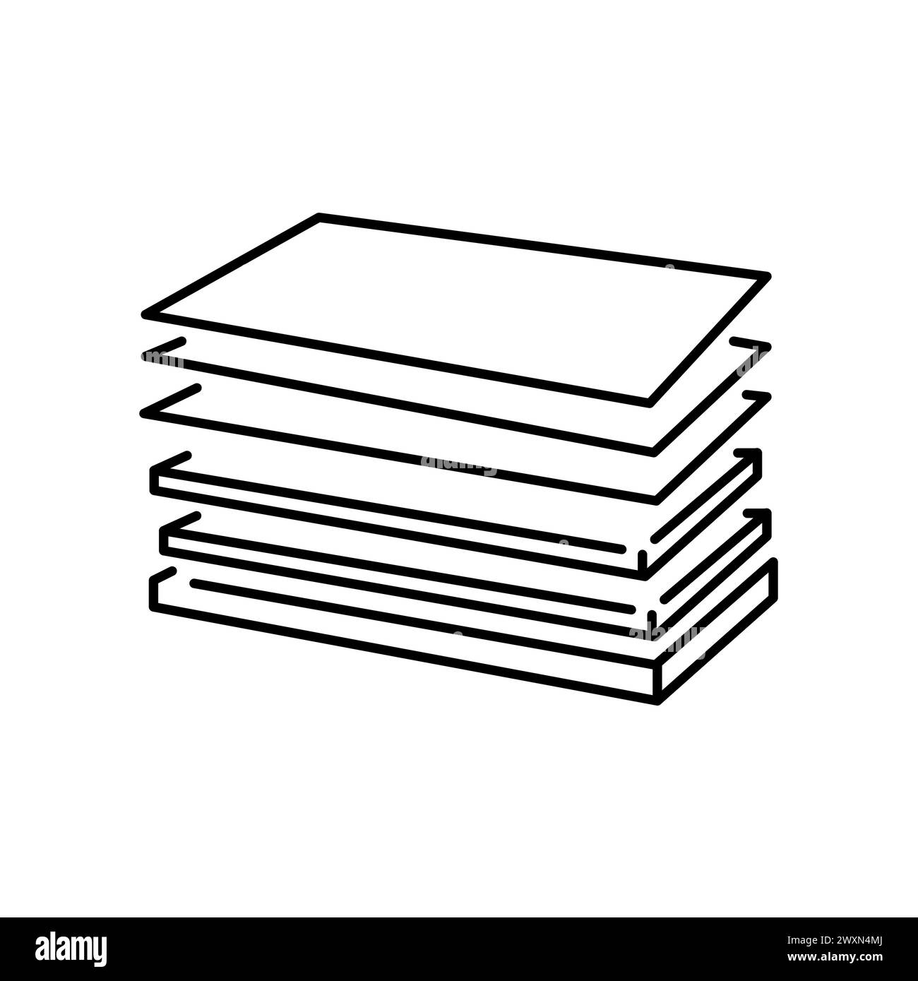 Plywood sheets line black icon. Sign for web page, mobile app, button ...