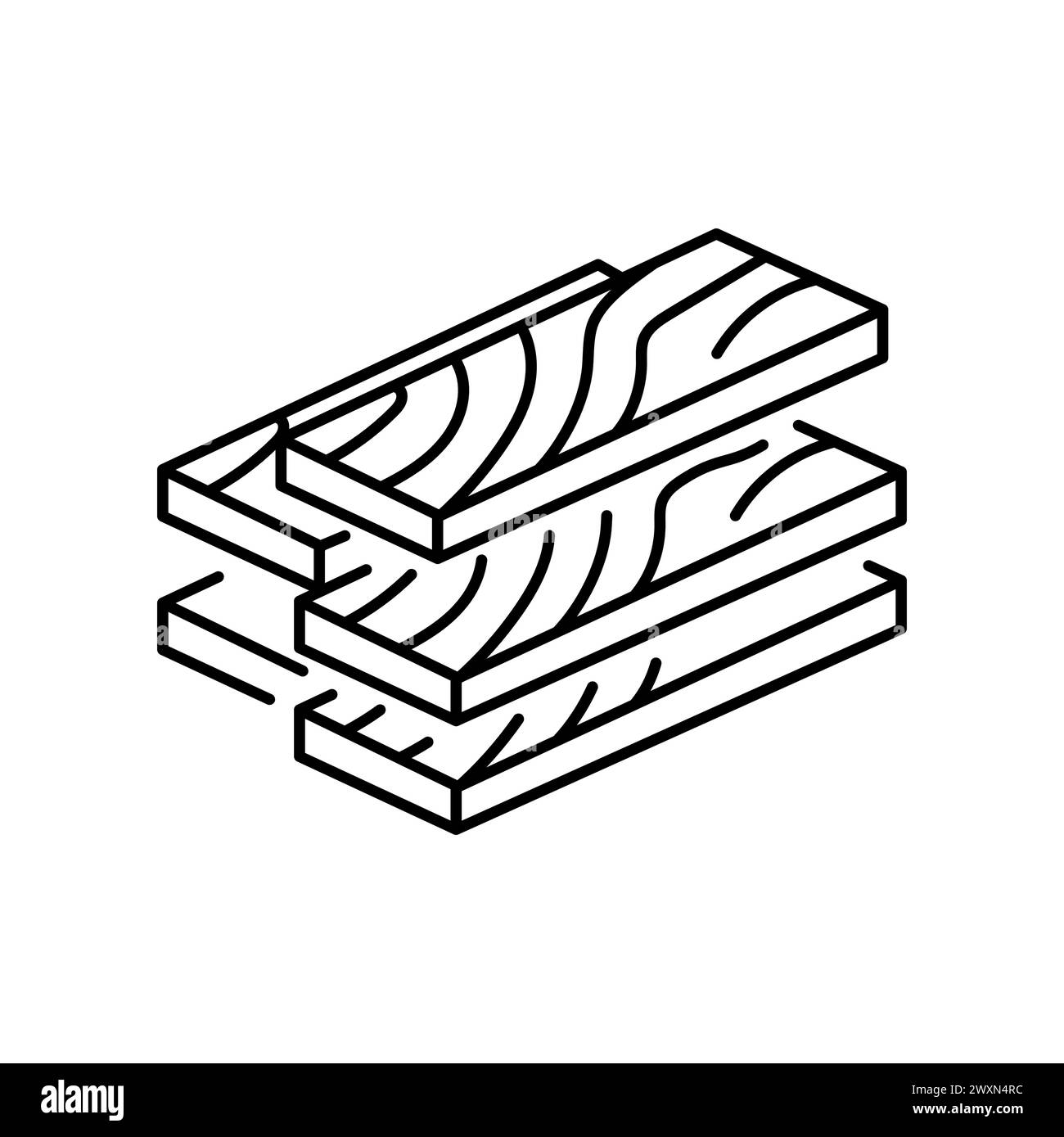 Lumber line black icon. Plywood illustration. Sign for web page, mobile ...