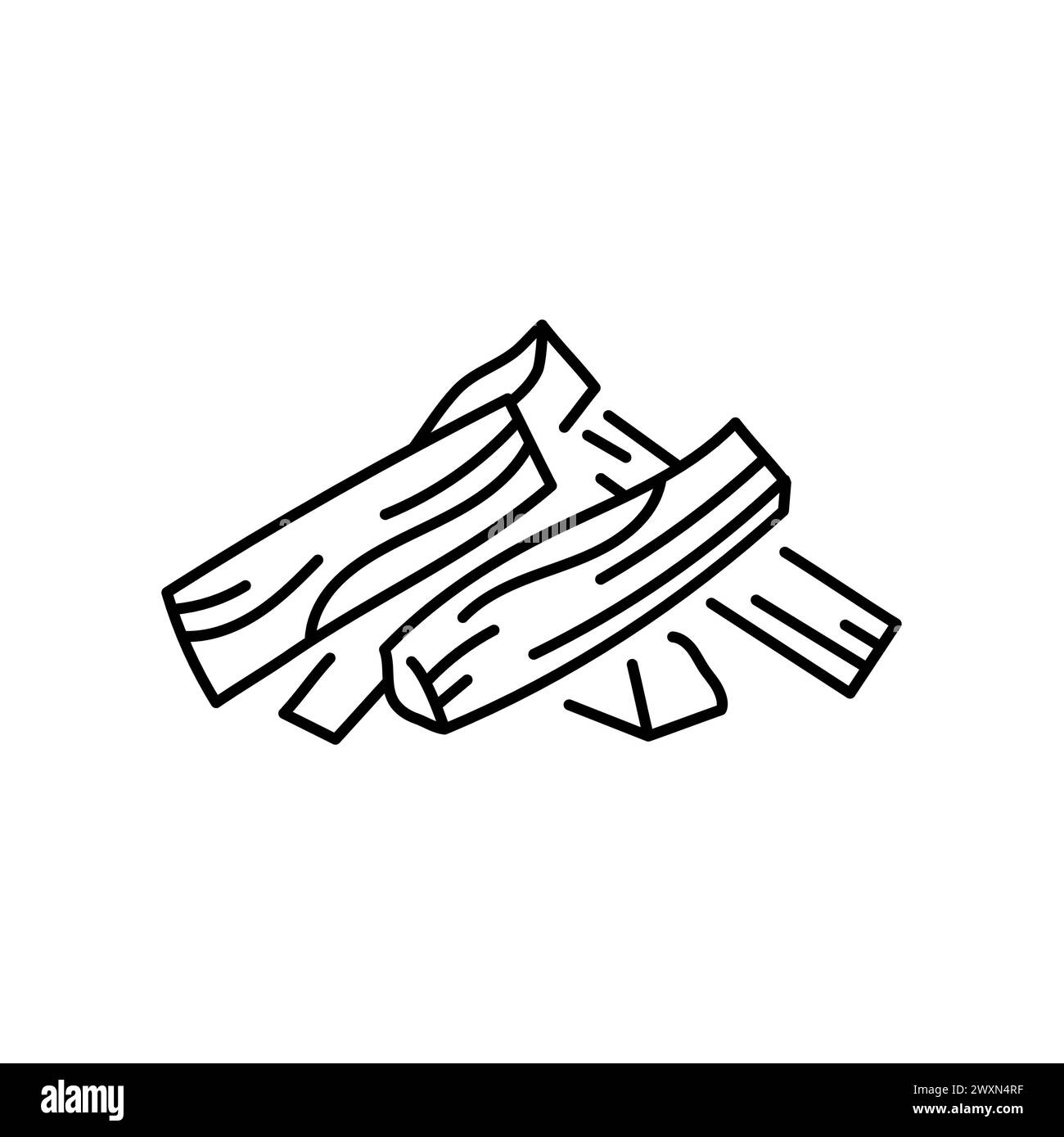 Pile firewood line black icon. Sign for web page, mobile app, button ...