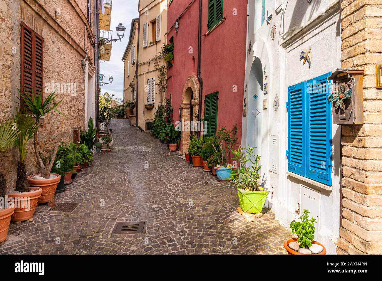 Scenic sight in Grottammare, beautiful village overlooking the adriatic ...