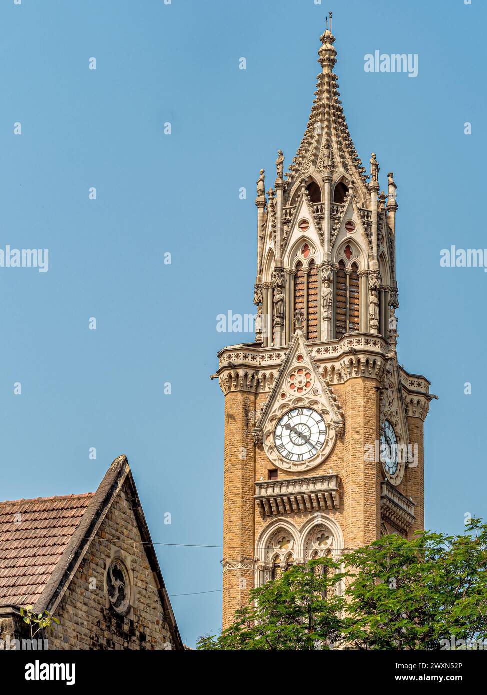 03 31 2024 Vintage Old Heritage Building Clock Tower Rajabai Tower ...