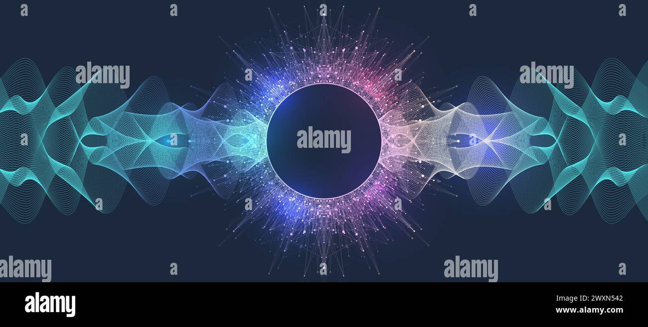Quantum Computing Idea Design Element Concept. Deep Learning Artificial Intelligence. Generative ...