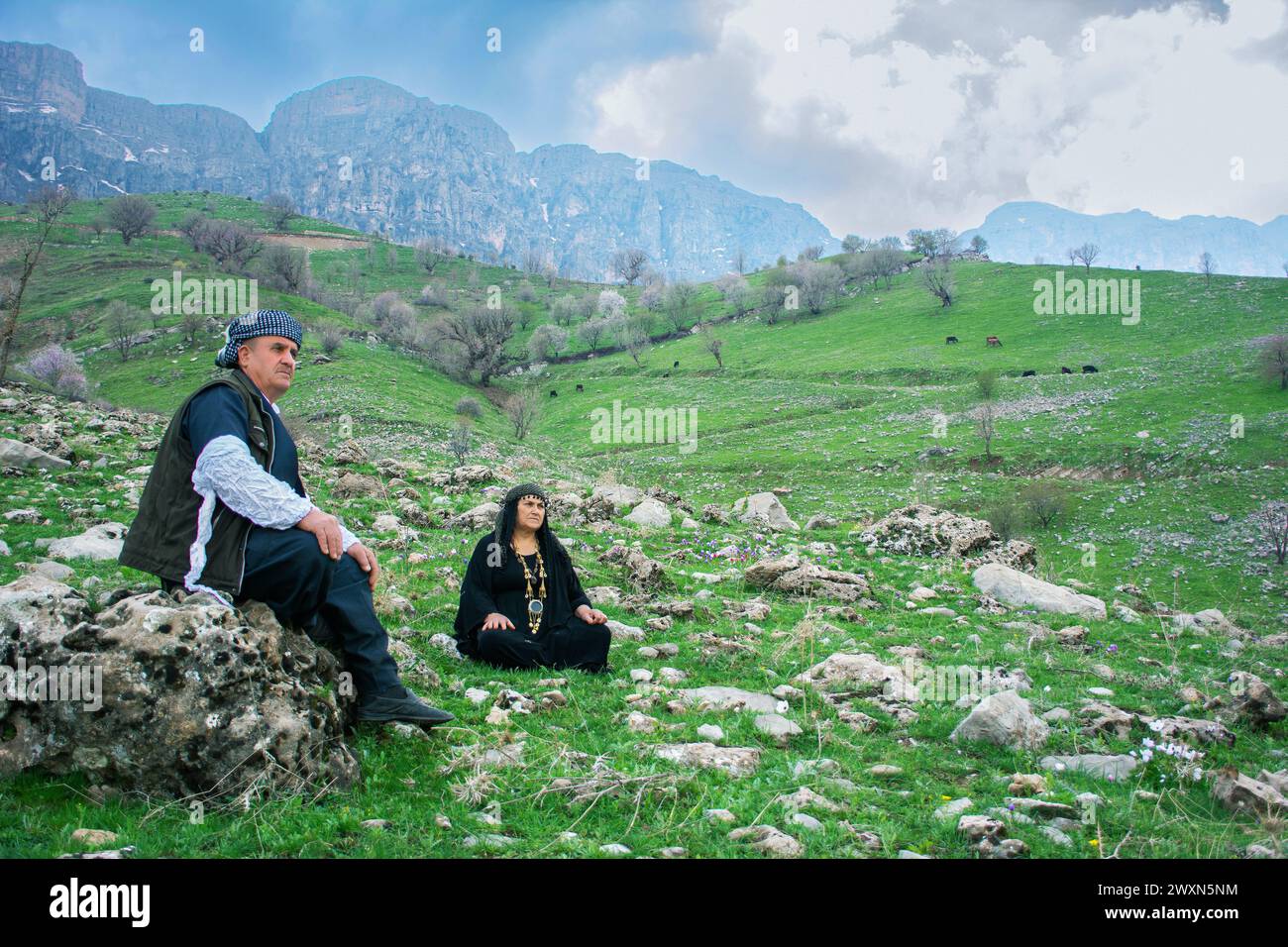 Ahmed Sham and his wife sit in Gulan village, recalling their youth ...