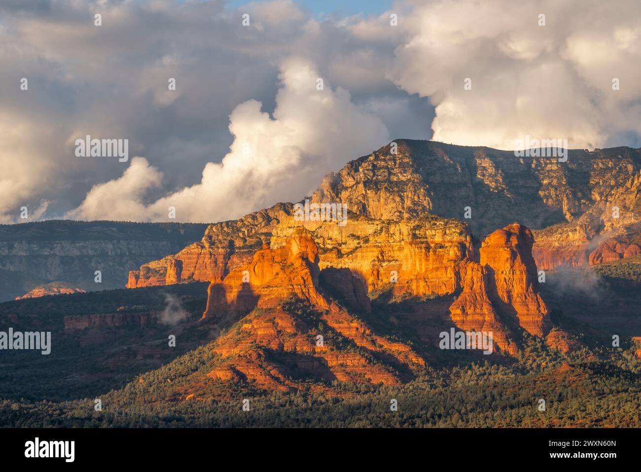 Erosional features, early Winter, near Sedona, Arizona., USA, by ...