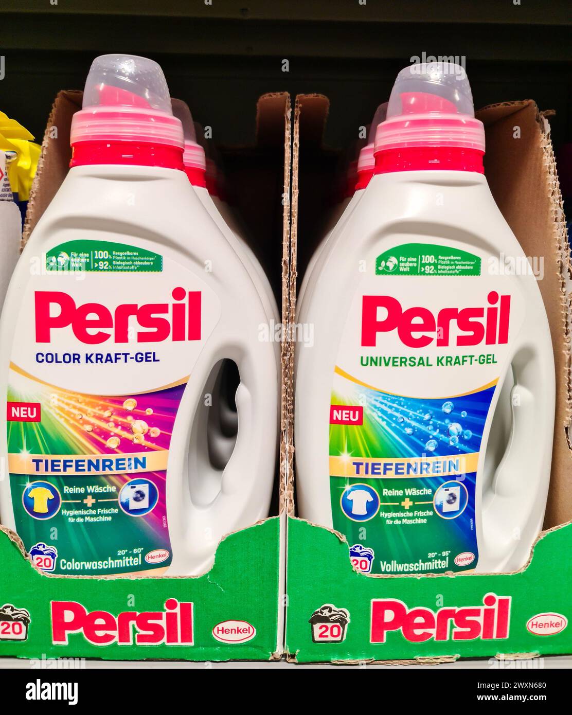 Kiel, Germany - 01. April 2024: Persil brand detergent bottles on a ...