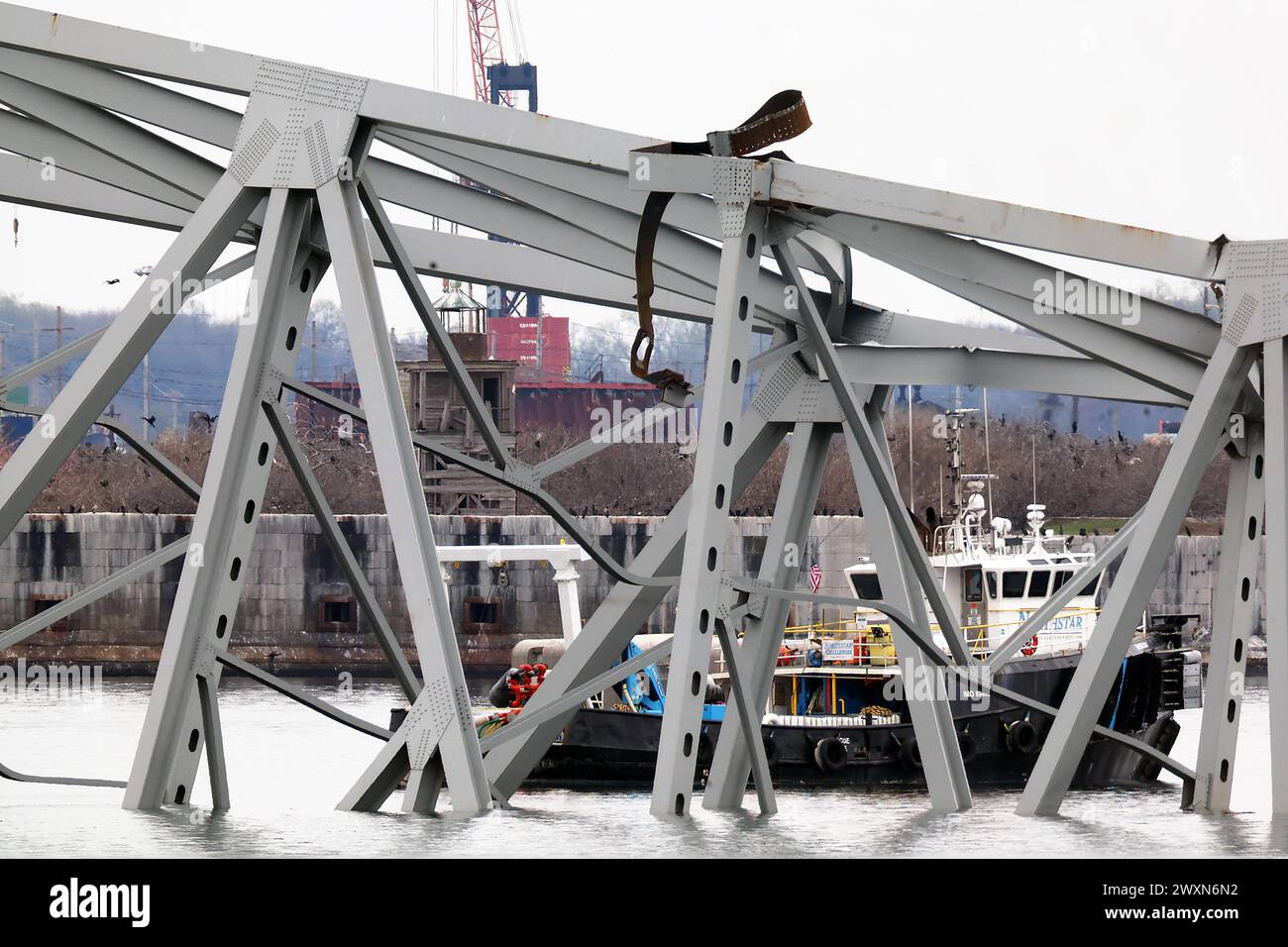 Collapsed francis scott key bridge hi-res stock photography and images ...
