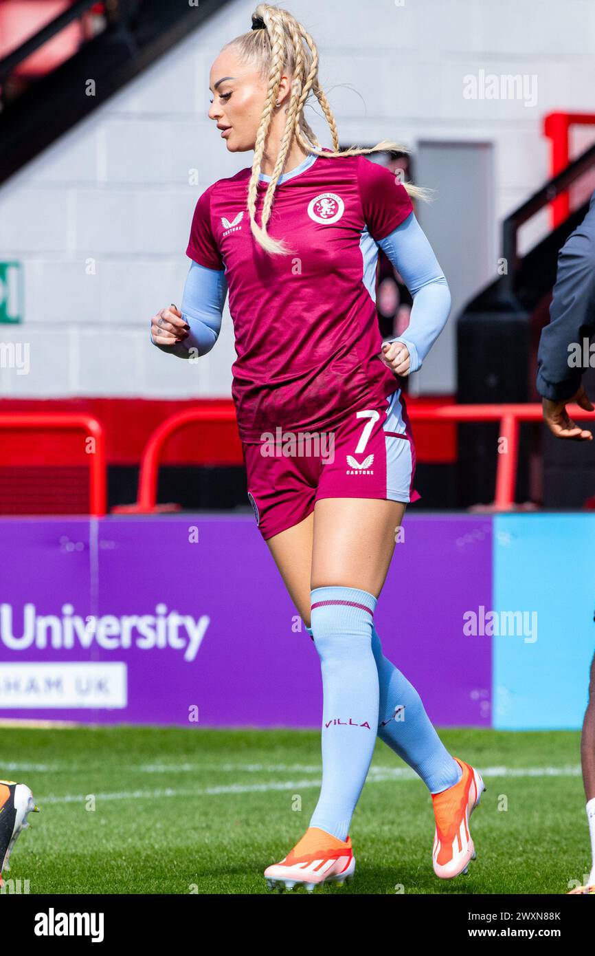 Alisha Lehmann (7 Aston Villa) warming up during the Barclays FA Womens ...
