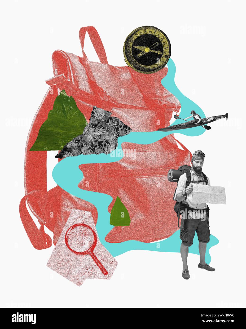 Map and compass kayak Cut Out Stock Images & Pictures - Alamy