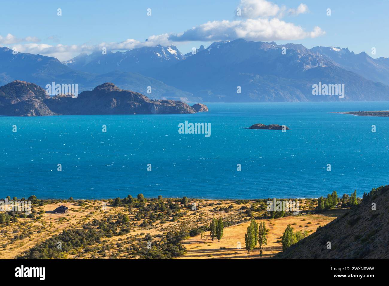 Pacific ocean coast along Carretera Austral, Patagonia, Chile Stock ...