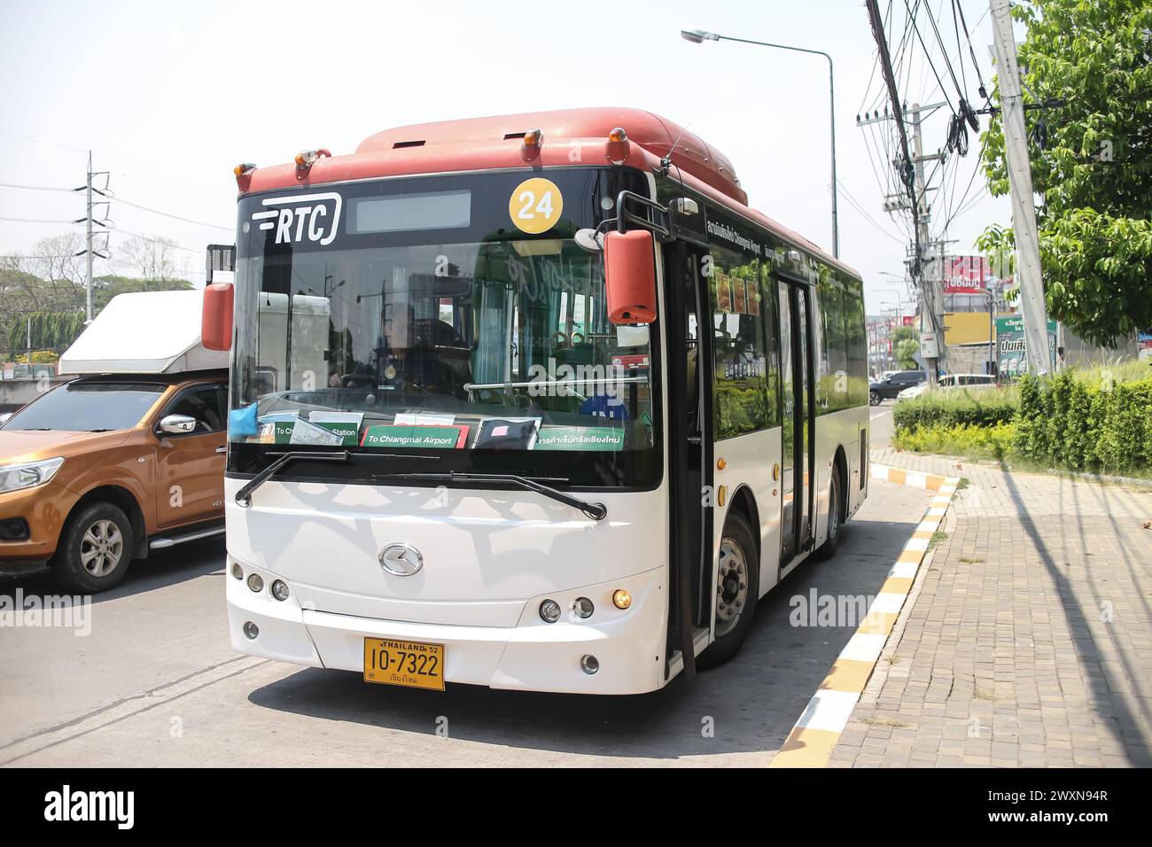 Chiangmai, Thailand - March 29 2024: Bus of RTC Chiang Mai City Bus. Service in City. Operate by ...