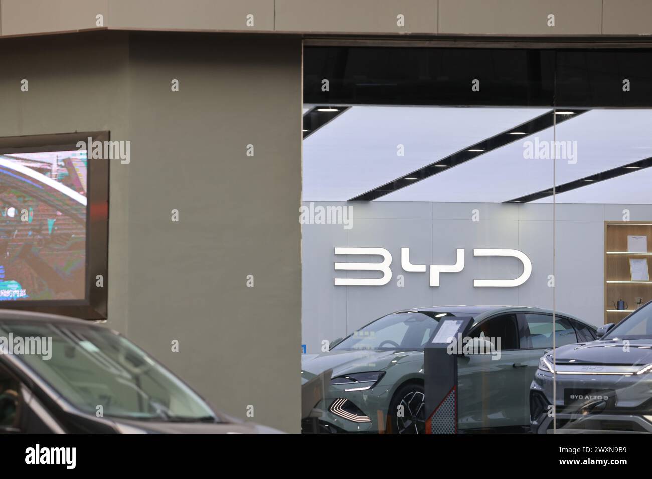 BYD auto showroom in Kowloon bay, Hong kong have been open on November ...