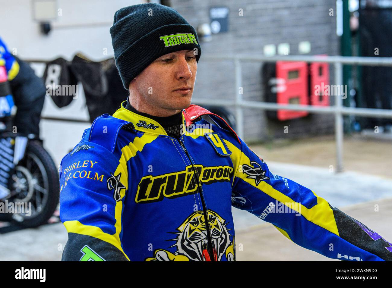 Manchester on Monday 1st April 2024. Sheffield Tigers' Josh Pickering ...