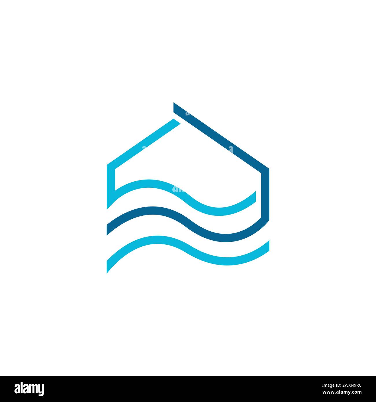 A line art icon logo of a house/real estate design template. Isolated ...
