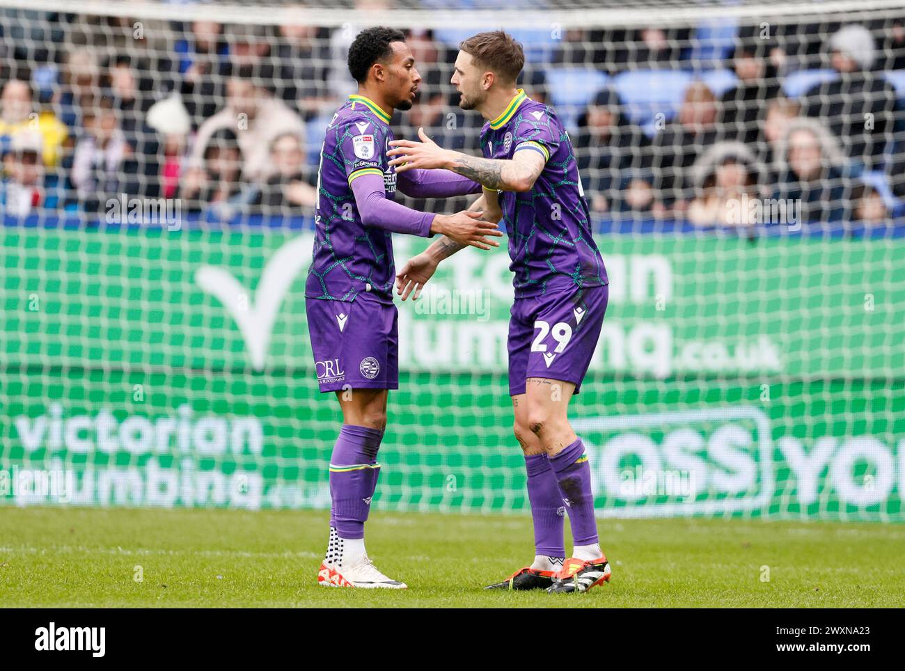 Reading’s Lewis Wing (right) celebrates scoring their side's first goal ...
