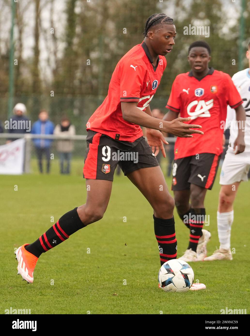 Rennes, France. 01st Apr, 2024. Mohamed Meite of Stade Rennais during the Gambardella Cup ...