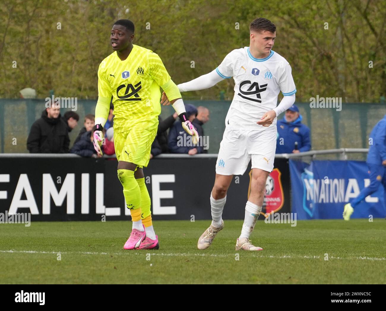 Rennes, France. 01st Apr, 2024. Celebration Goal Darryl Bakola ...