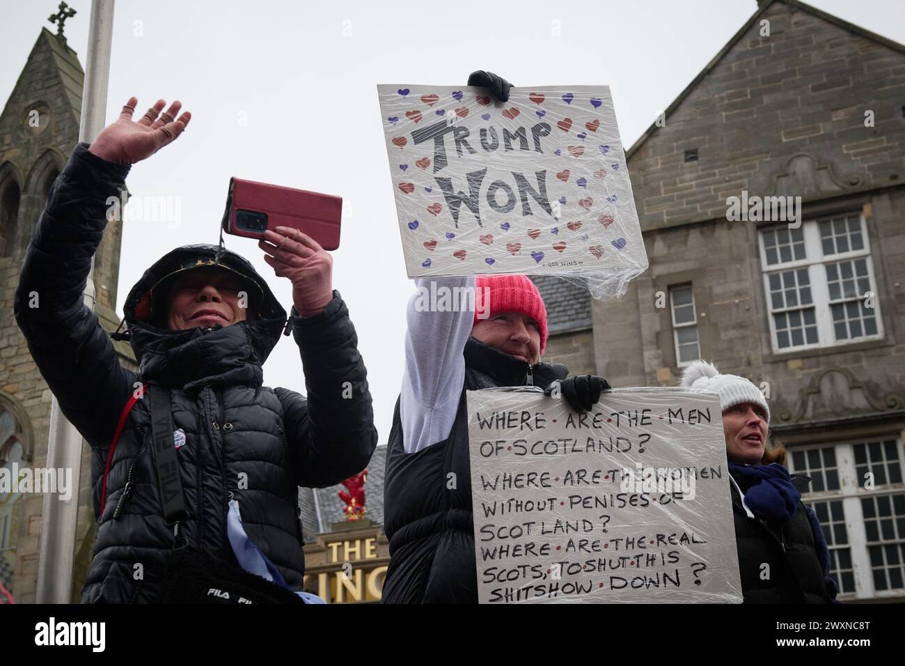 Edinburgh Scotland, UK 01 April 2024. Several hundred people rally at ...