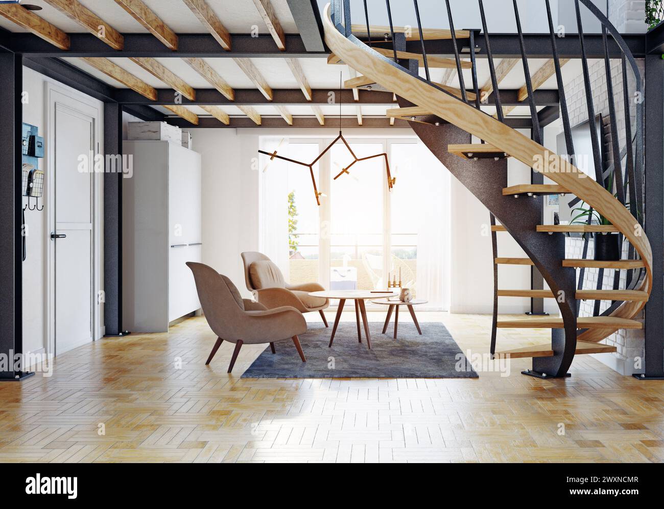modern home interior. 3d rendering design concept Stock Photo - Alamy