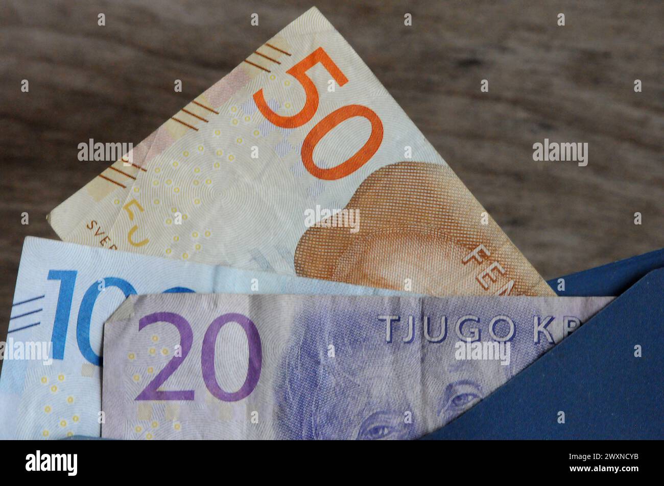 Copenhagen, Denmark /01 April 2024/.Swedish kronors in notes or bill ...