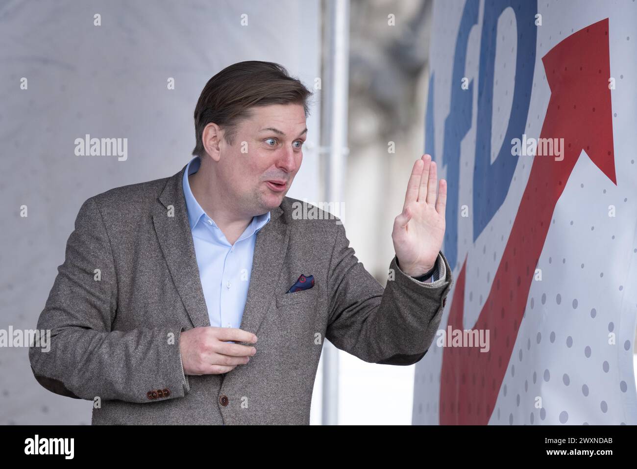 Dresden, Germany. 01st Apr, 2024. Maximilian Krah, AfD lead candidate ...