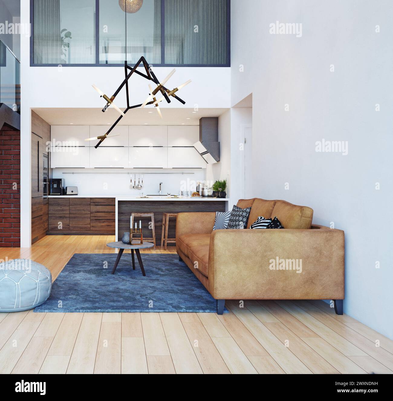 modern home interior. 3d rendering design concept Stock Photo - Alamy