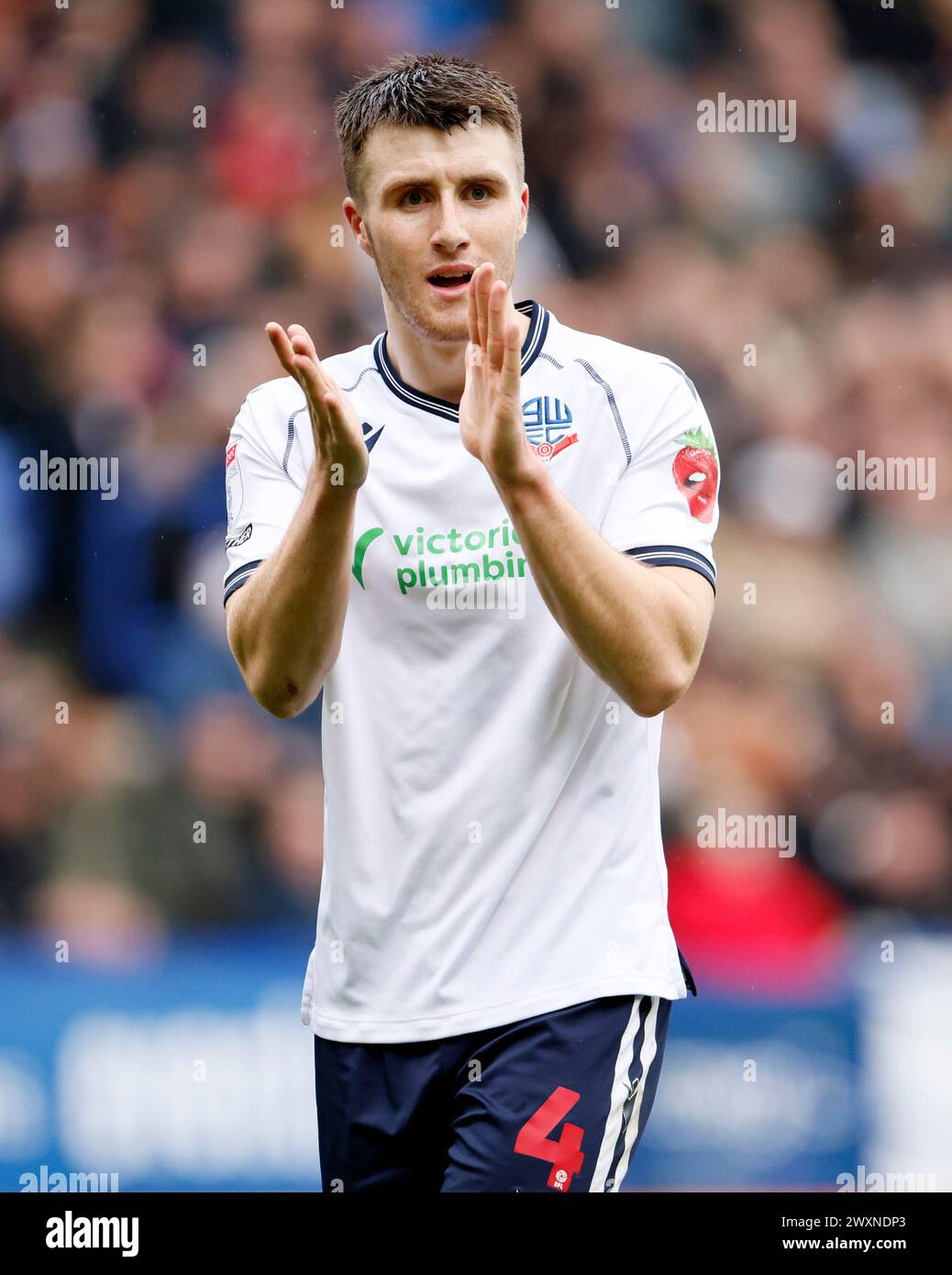 Bolton Wanderers' George Thomason gestures during the Sky Bet League ...