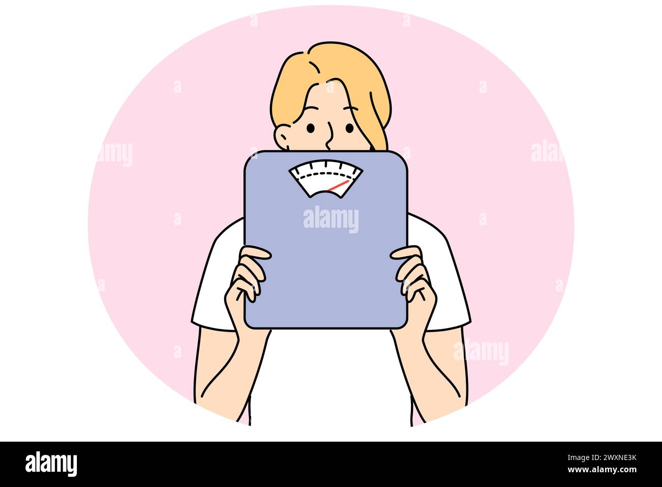 Woman diet scales success Stock Vector Images - Alamy