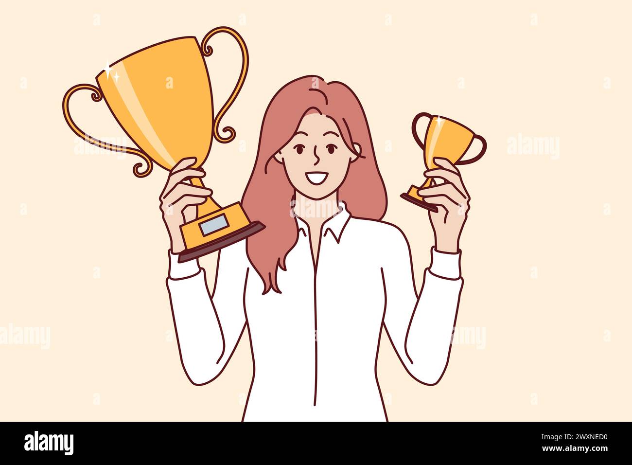 Successful woman manager boasts of gold cups for obtaining leadership ...